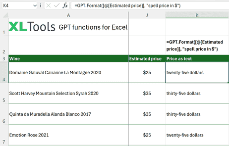 How to format data with GPT.Format in Excel – user guide | XLTools