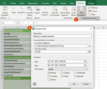 How to run scheduled tasks in Excel at a specific time and at set ...