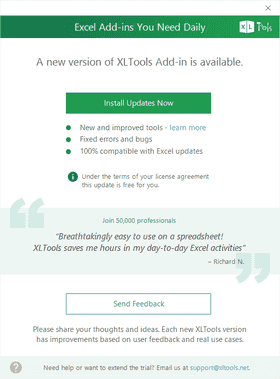 How to update XLTools Add-in for Excel – user guide | XLTools