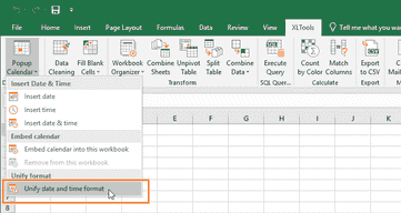 How to unify date and time format across Excel worksheets – user guide | XLTools
