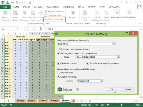 How To Match Excel Columns User Guide Xltools