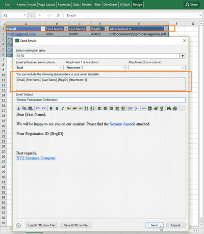How to use mail merge in Excel without Word and send personalized ...
