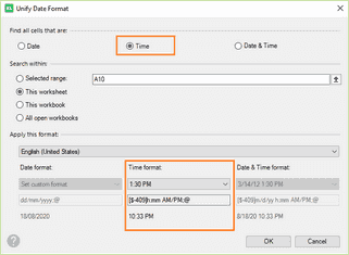 How to unify date and time format across Excel worksheets – user guide | XLTools
