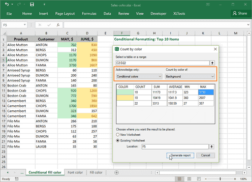 How to count by color in Excel: COUNT, SUM, AVERAGE based on cell or ...