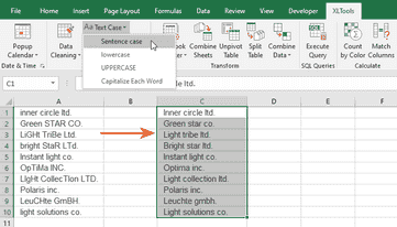 How to convert text case in cells to uppercase, lowercase, or other ...