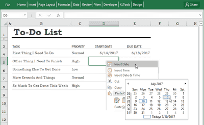 How to insert dates from a Popup Calendar (date picker) in Excel – user ...