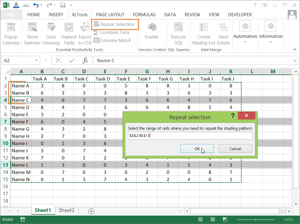 How To Select Alternate Rows And Columns In Excel User Guide XLTools