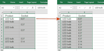 Instantly fill blank cells in Excel with the nearest values