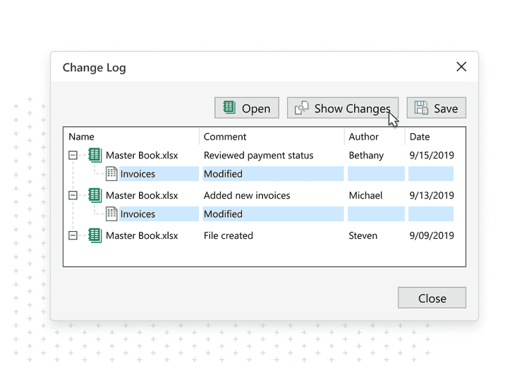 Keep track of changes to spreadsheets and VBA projects | Version ...