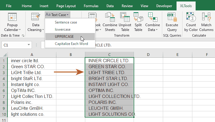 How To Convert Text Case In Cells To Uppercase Lowercase Or Other 
