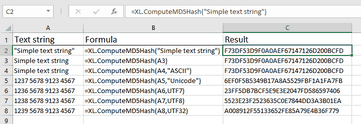 How to encode a text string to an MD5 hash in Excel – user guide | XLTools