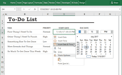 How to insert dates from a Popup Calendar (date picker) in Excel – user ...